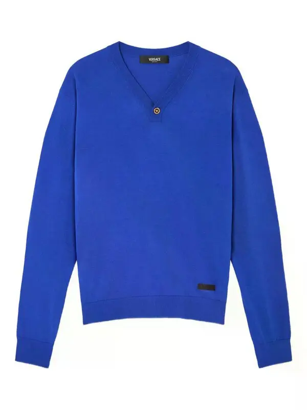 Versace Button V-neck Sweater