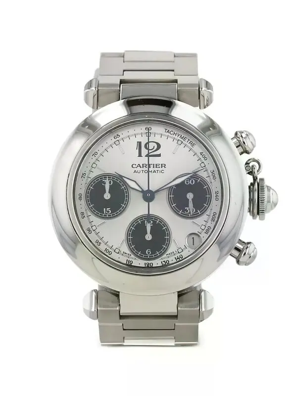CARTIER 2000s Pasha Chrono 36mm Watch - Silver
