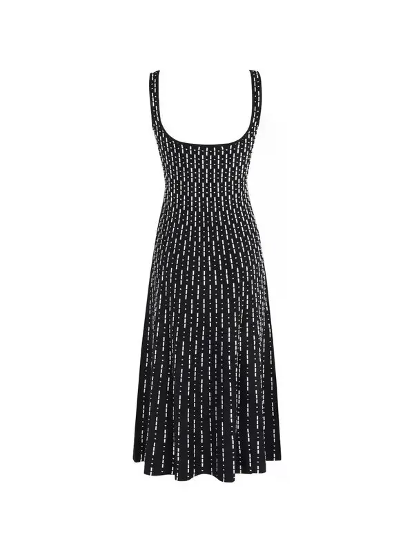 Staud Ellison Square-neck Knitted Midi Dress