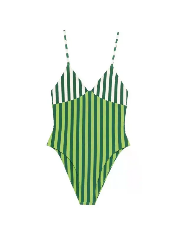 SIMONMILLER Behati Striped Swimsuit - Green