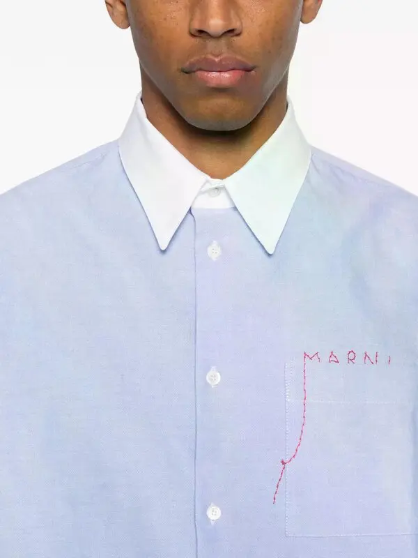 Marni Pocket Long-sleeve Shirt - Blue