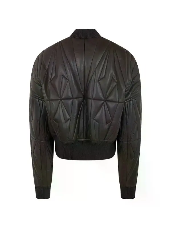 MONCLER + RICK OWENS Leather Bomber Jacket - Brown
