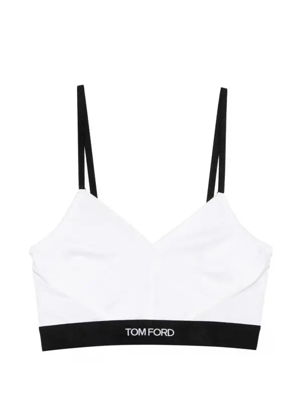 TOM FORD Logo-band Bra - White