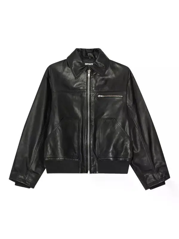 Remain Birger Christensen Leather Bomber Jacket