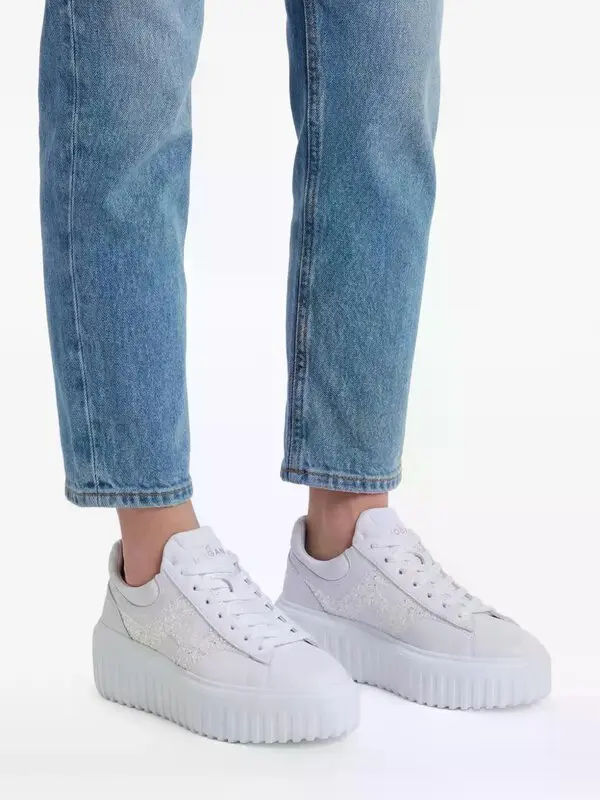 Hogan Glitter Detail Sneakers - White