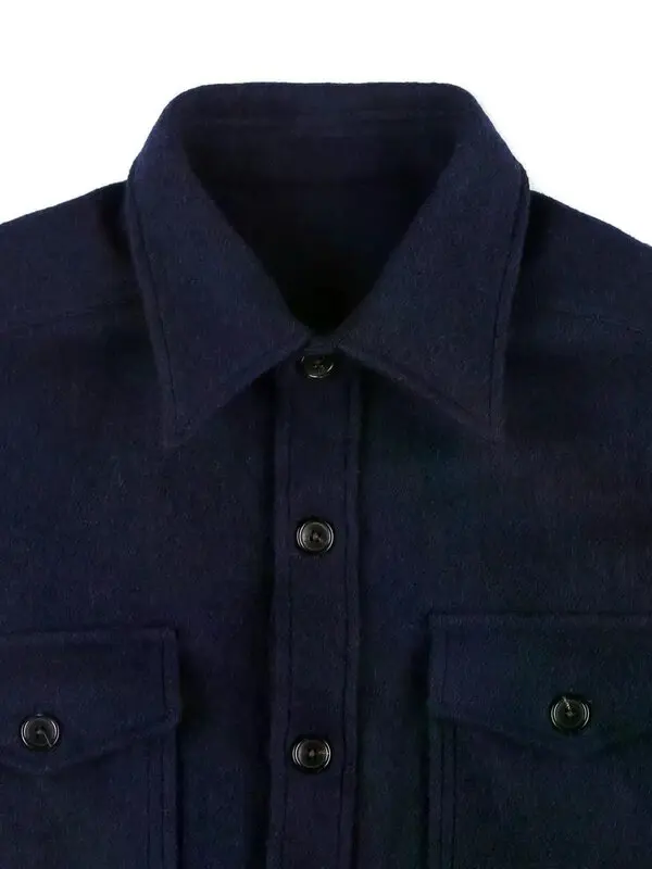 FORTELA Brushed Front Pocket Overshirt - Blue