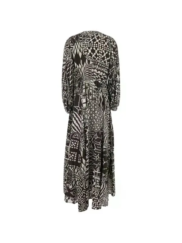 Momoni Geometric-pattern Maxi Dress - Brown