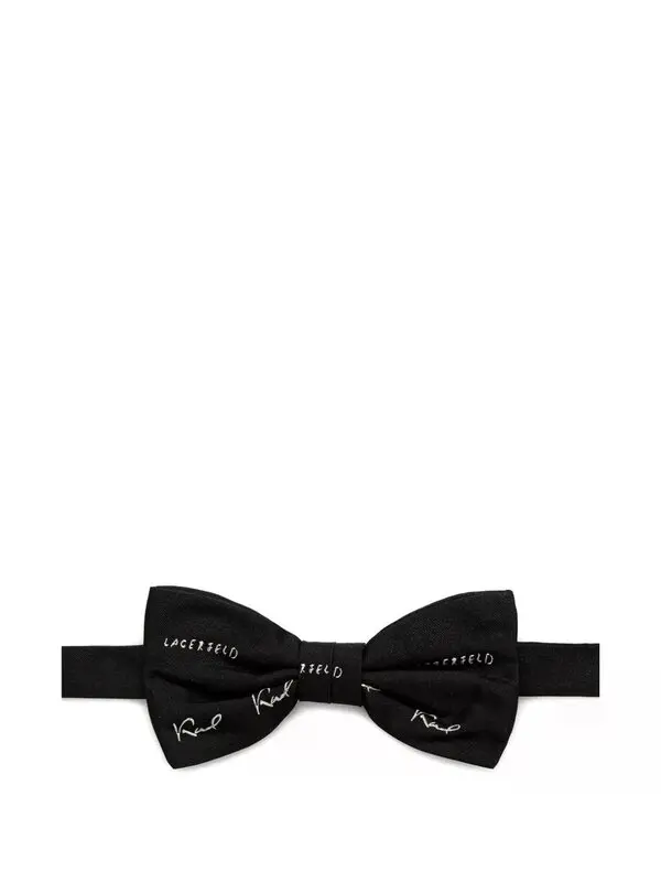 Karl Lagerfeld Logo-embroidered Bow Tie - Black