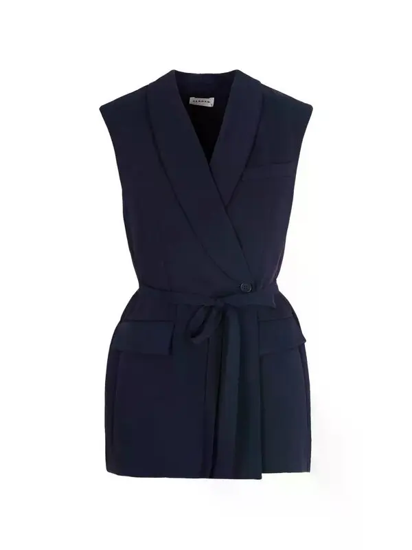 P.a.r.o.s.h Belted Wrap Gilet - Blue