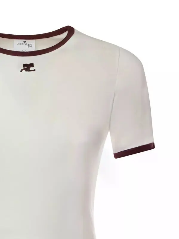 COURREGES Logo-trim T-shirt