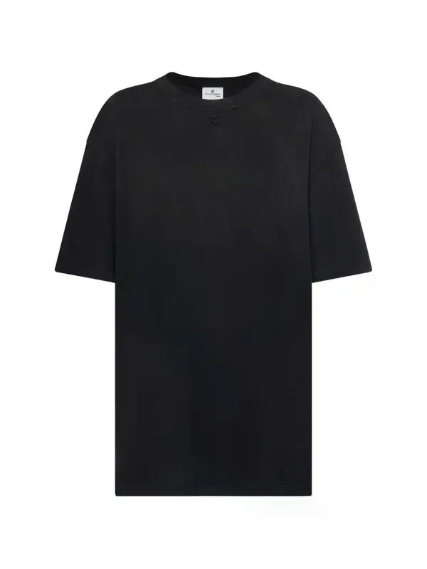 COURREGES Logo-embroidered T-shirt - Black