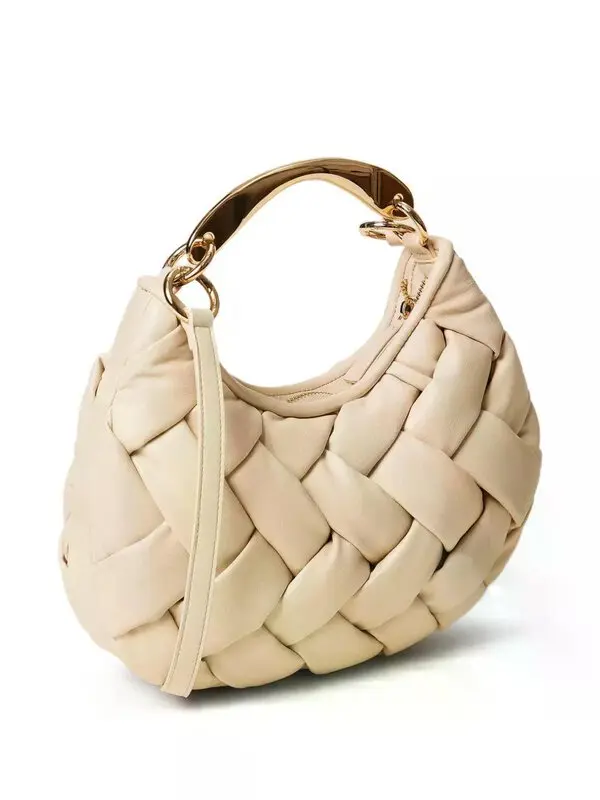 TWINSET Handwoven Croissant Bag - Neutrals
