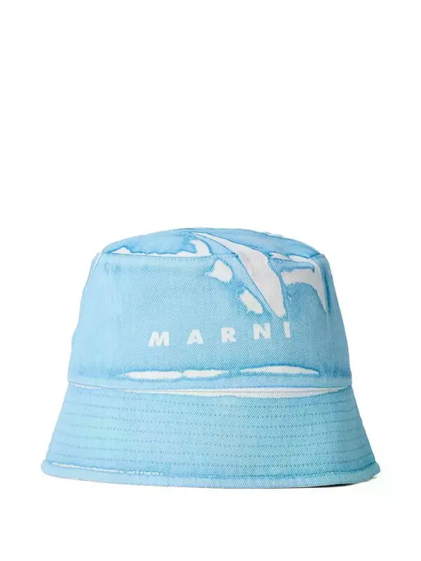 Marni Logo-motif Bucket Hat - Blue
