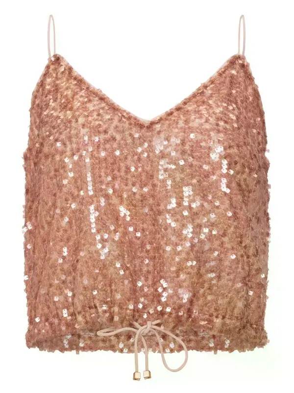 SANA OSMANI Iris Sequin Drawstring Top