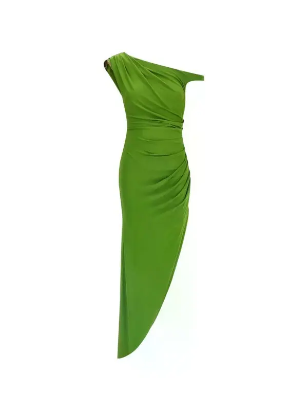 Elisabetta Franchi Padded One-shoulder Dress - Green