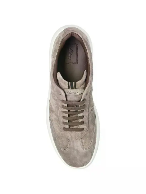 Brioni Panelled Suede Sneakers - Grey