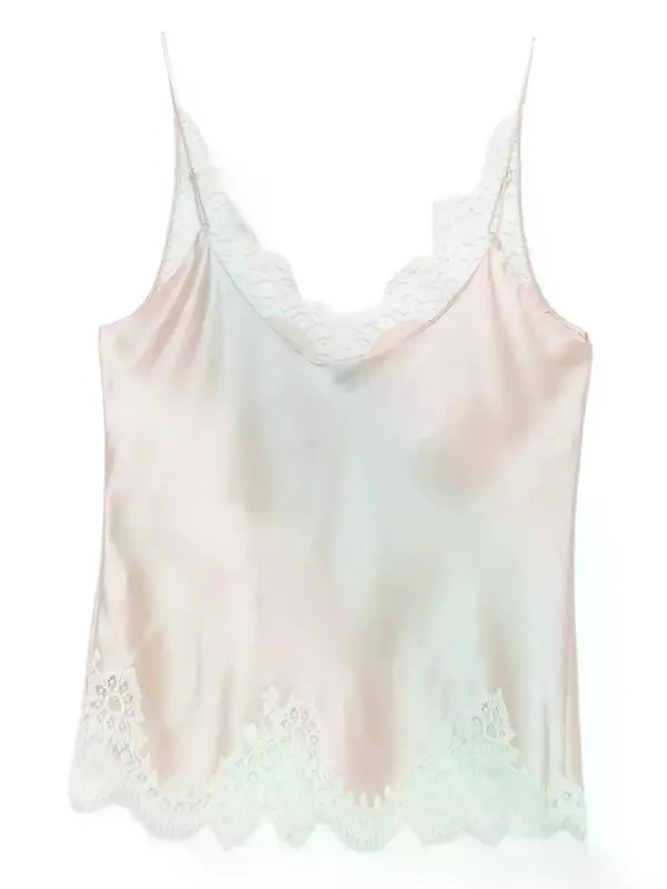 Carine Gilson Lace-detail V-neck Slip - Pink