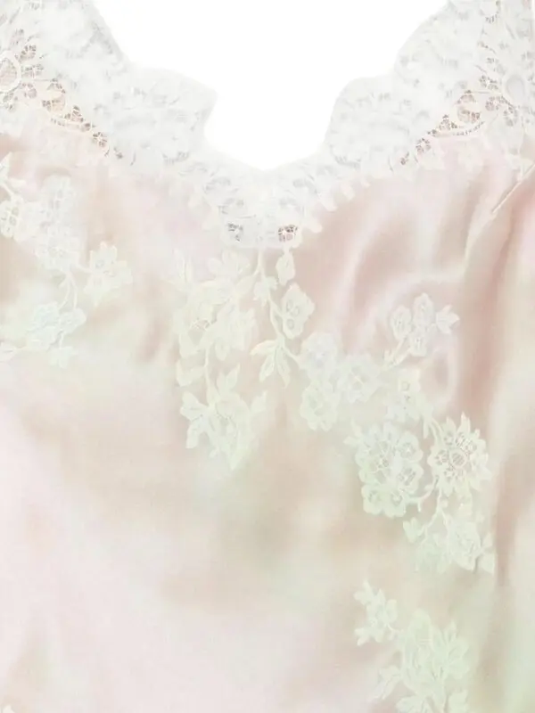 Carine Gilson Lace-detail V-neck Slip - Pink