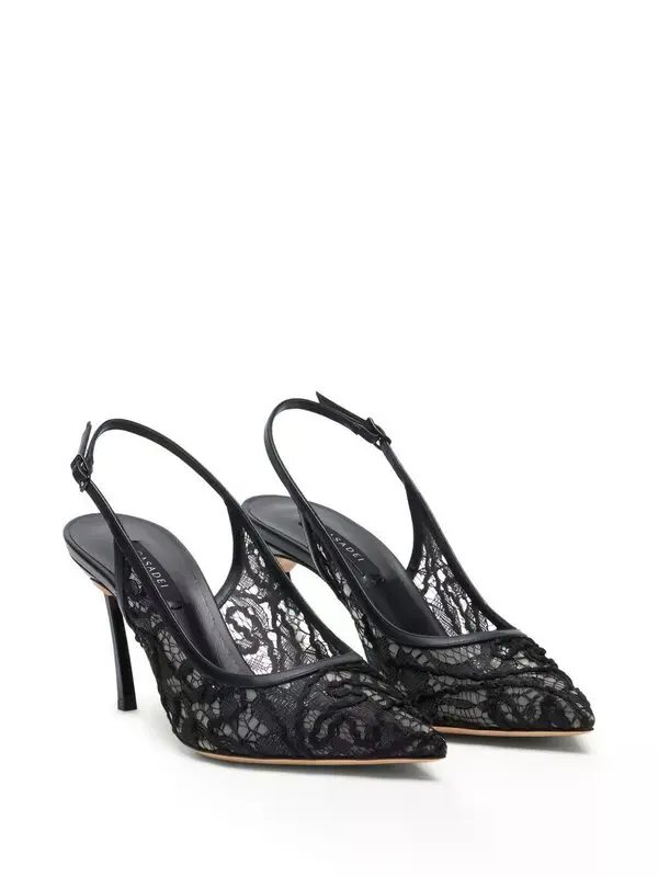 Casadei Chantilly Blade Lace Heel Pumps