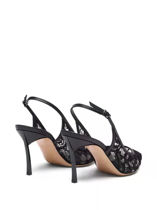 Casadei Chantilly Blade Lace Heel Pumps