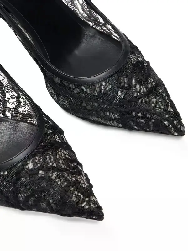 Casadei Chantilly Blade Lace Heel Pumps