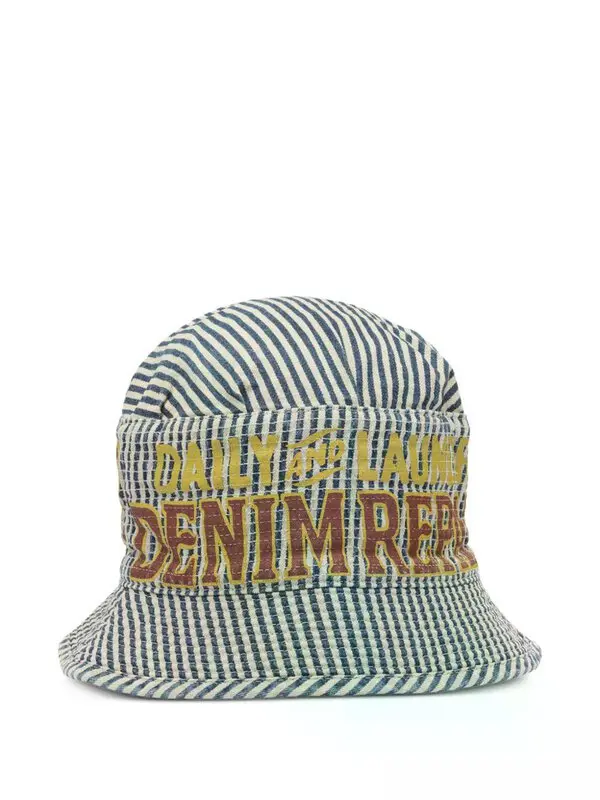 Kapital Striped Print Bucket Hat - Blue