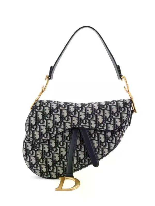 Dior Saddle Handbag Oblique Canvas Medium - Blue