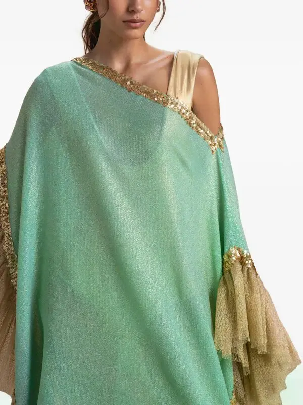 SANA OSMANI Sequin Ruffled Mirma Kaftan