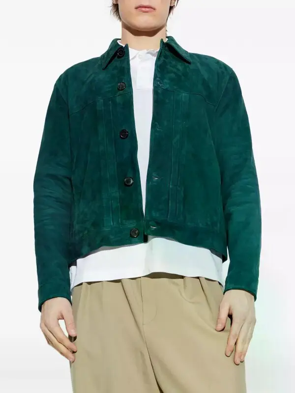 Paul Smith Panelled Suede Jacket - Green