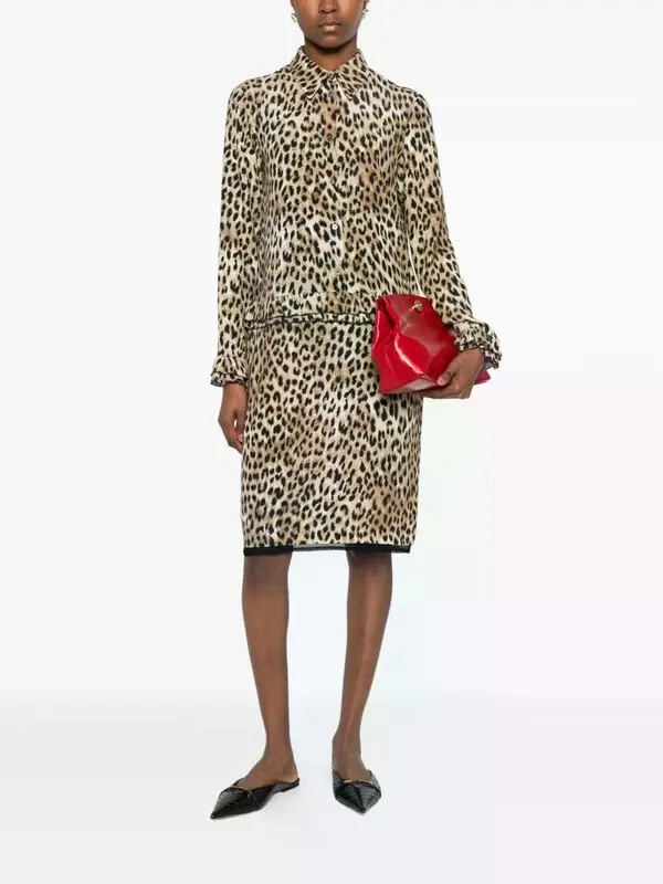 N°21 Leopard-print Ruffled Dress - Neutrals