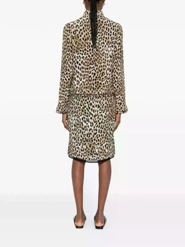 N°21 Leopard-print Ruffled Dress - Neutrals