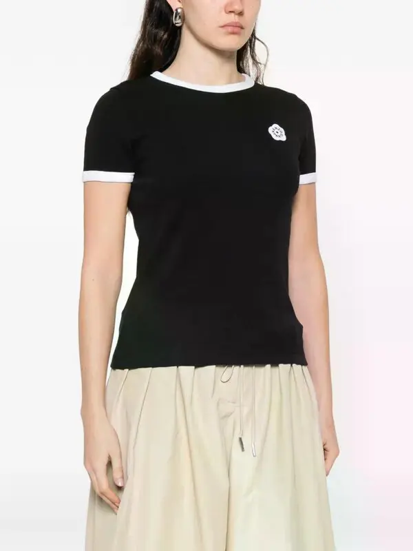 Kenzo Embroidered-flower T-shirt - Black
