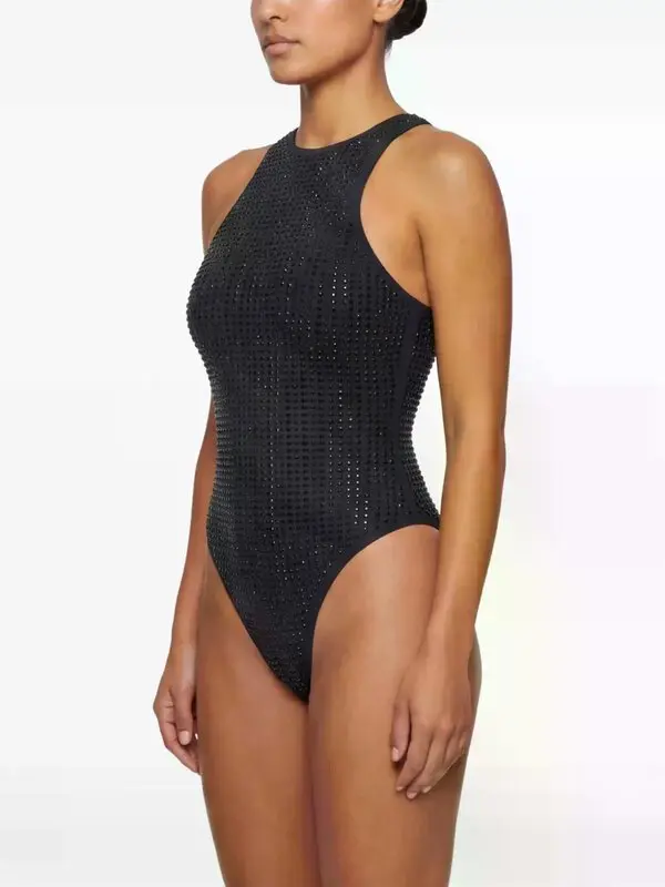 VENUJA Embellished Halterneck Beachwear - Black