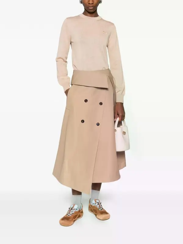 Maison Kitsuné Fox Appliqué Crewneck Sweater - Neutrals