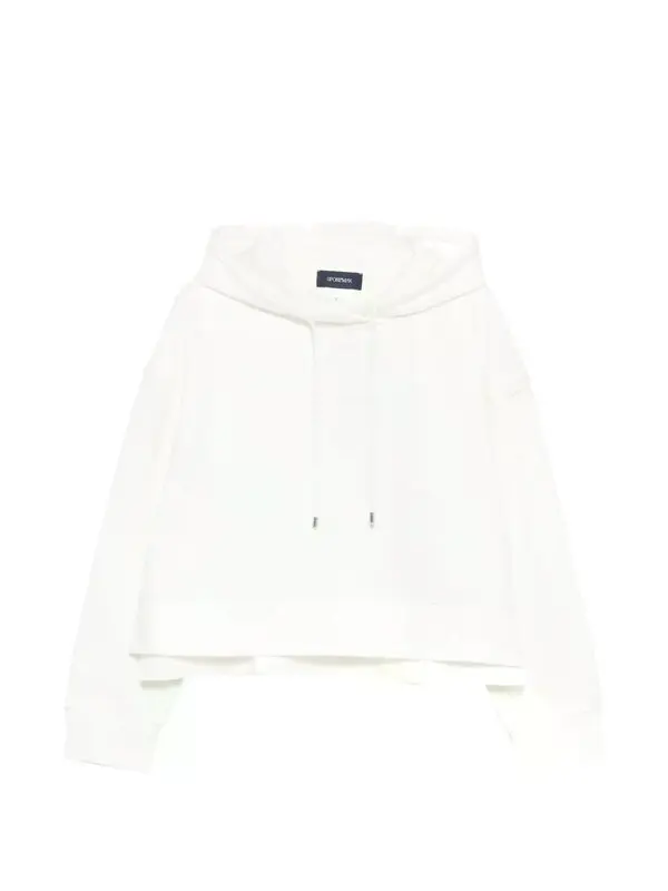 Sportmax Spdslogan Drawstring Hoodie - White
