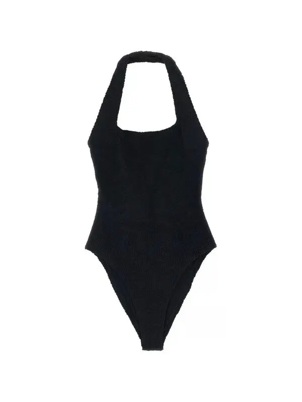 Hunza G Sandy Crinkle One Piece Swimsuit - Black