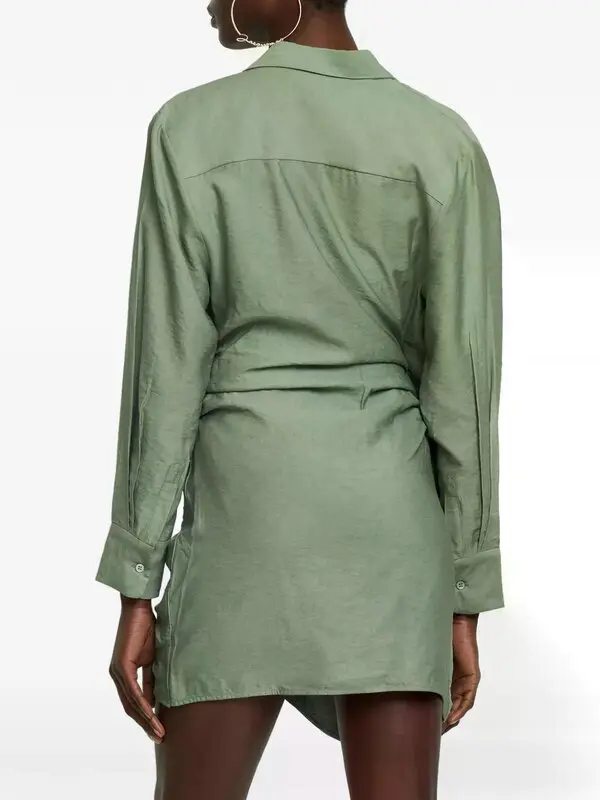 Jacquemus La Robe Bahia Draped Shirtdress - Green - 29% Off | Editorialist