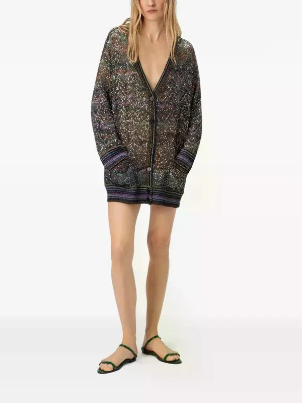Missoni Oversized Zigzag Pattern Cardigan - Black