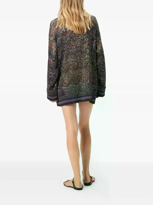 Missoni Oversized Zigzag Pattern Cardigan - Black
