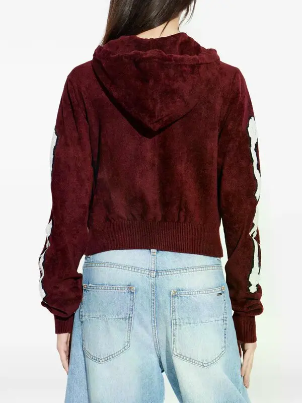 Amiri Logo-embroidered Zip-up Hoodie - Red