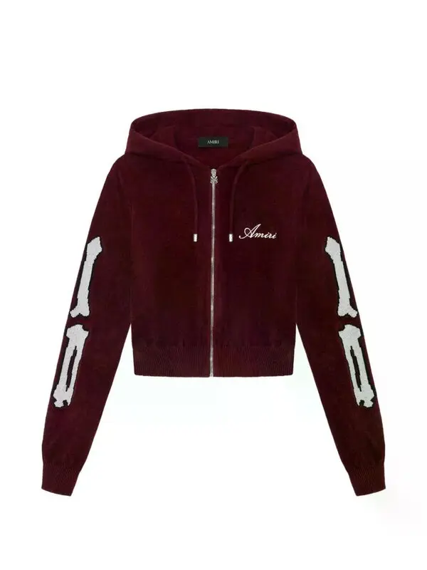 Amiri Logo-embroidered Zip-up Hoodie - Red