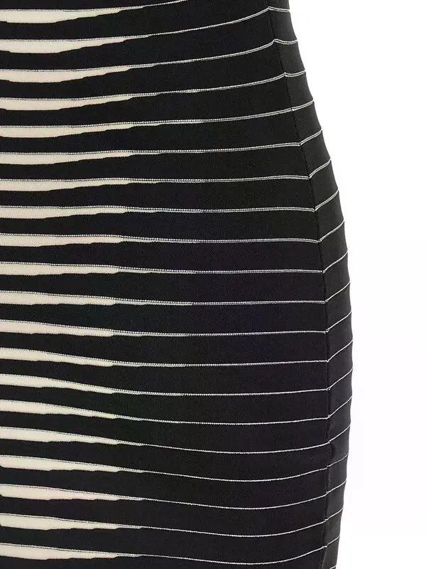 Elisabetta Franchi Striped-pattern Chain-strap Midi Dress