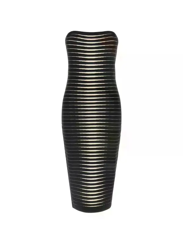 Elisabetta Franchi Striped-pattern Chain-strap Midi Dress