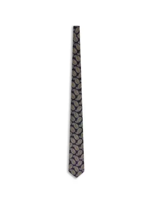 FURSAC Paisley-print Silk Necktie - Black