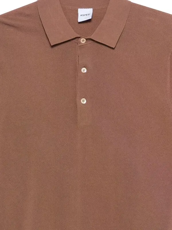 Aspesi Button Polo Shirt - Brown