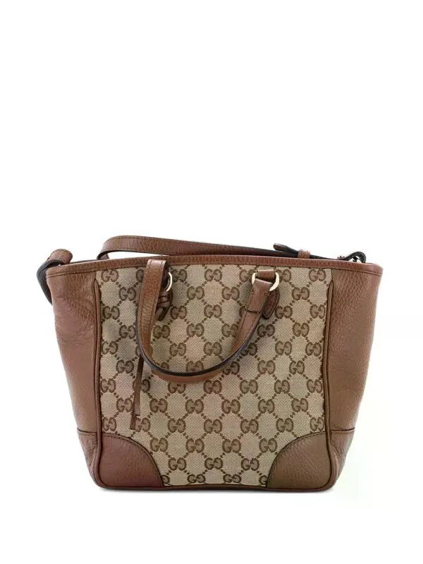 Gucci Bree Convertible Tote Gg Canvas With Leather - Brown