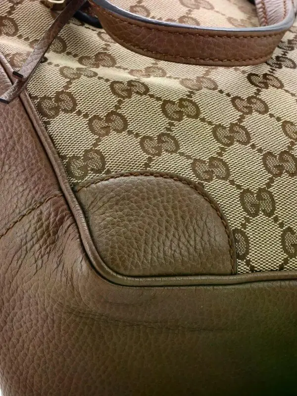 Gucci Bree Convertible Tote Gg Canvas With Leather - Brown