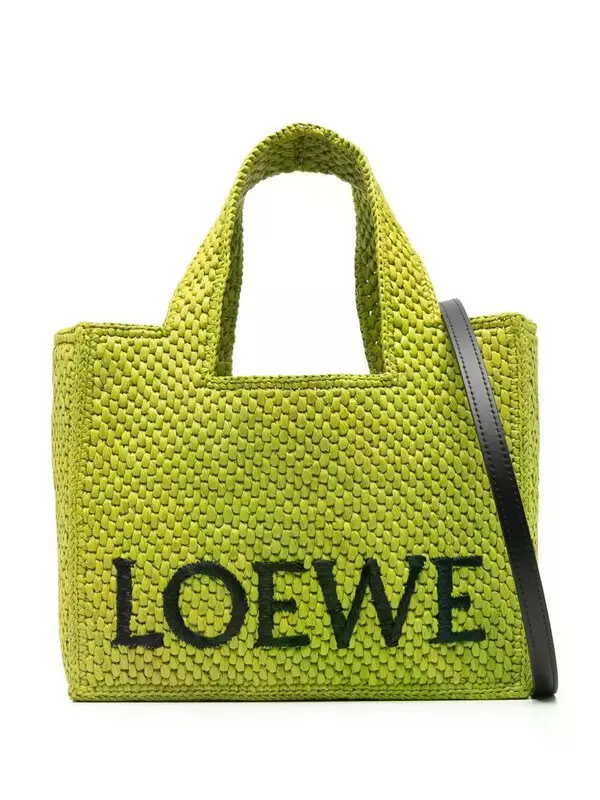 Loewe Small Raffia Tote Bag - Green