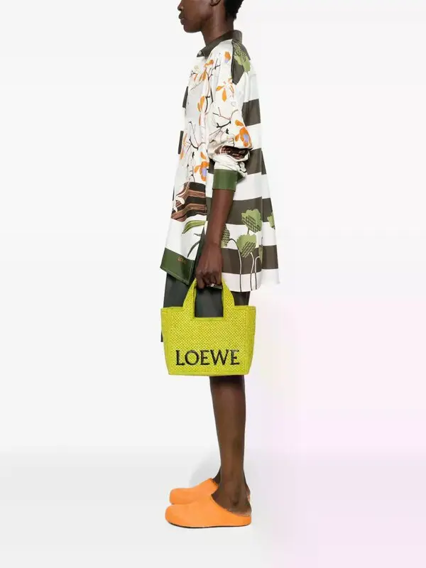Loewe Small Raffia Tote Bag - Green