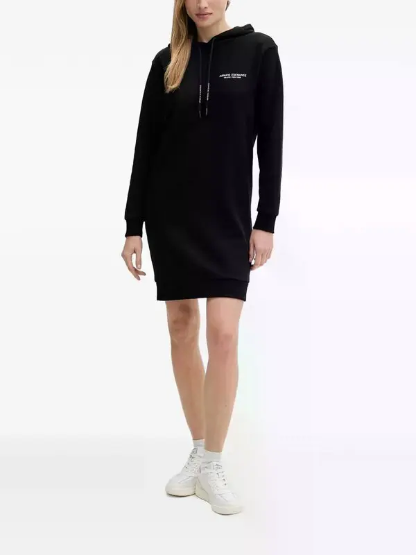 Armani Exchange Drawstring Hooded Mini Dress